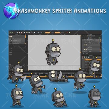 Dumb Robot - 2D Sci-fi Robot Character Sprite | TokeGameArt