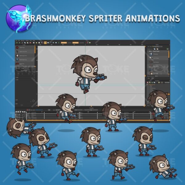 Hedgehog Guy - 2D Animal Character Sprite | TokeGameArt